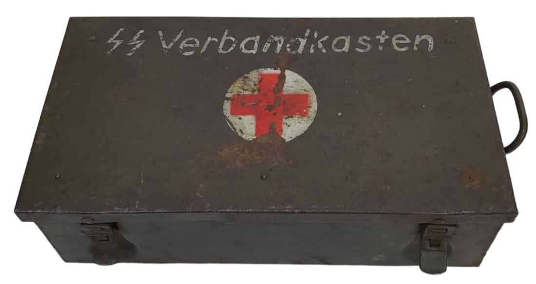 Ww2 German Waffen Ss First Aid Box With Contents.