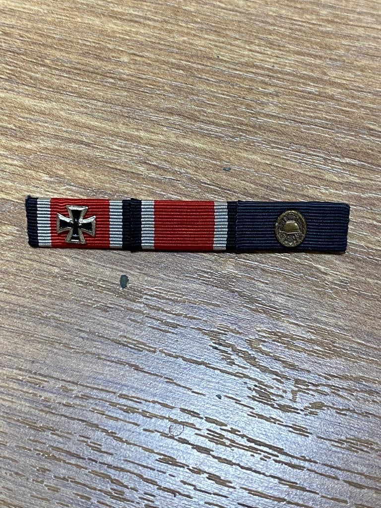 A Ww2 German Medal Bar With Iron Cross, 1st And 2nd Class Bar And Wound ...