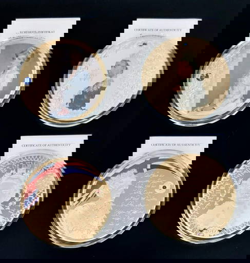 Parcel Of 4 Minted Jumbo Commemorative Coins. 1) Sapphire Jubilee Of Hm ...