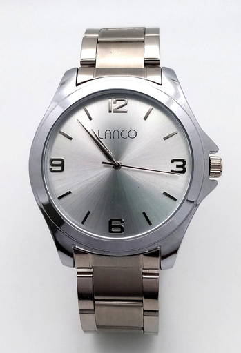 A Lanco Silver Tone Dial Quartz Gents Watch. Stainless Steel Bracelet ...