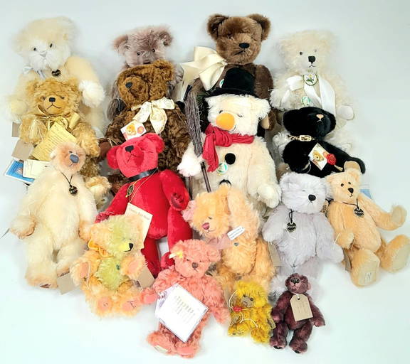 A Collection Of Seventeen Adult Collectable Teddy Bears. Please, See ...
