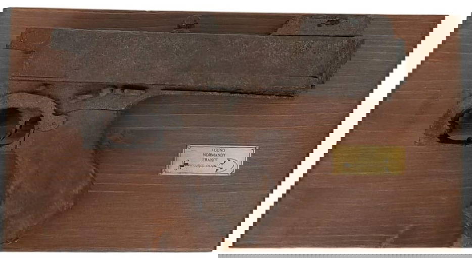 Mounted Ww2 Normandy Relic Thompson Machine Gun Fragment Most Likely A ...