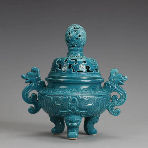 Peacock Blue Glazed Censer