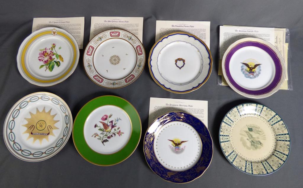 Danbury Mint 8 White House Presidential Plates