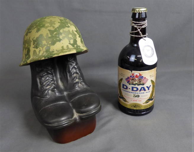 1975 Jim Beam Army Whiskey Decanter & D Day Ale