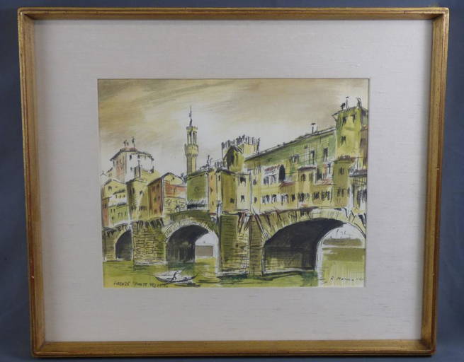 Rodolfo Marma Watercolor Florence Street Scene Art - Jun 08, 2021 ...
