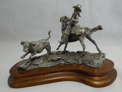 1974 Don Polland Outlaws Pewter Sculpture