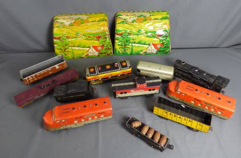 Vintage Marx Tin Toy Train Set, New York Central System
