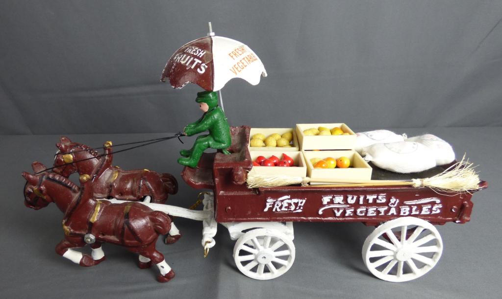 Cast Iron Fresh Fruits & Vegetables Wagon