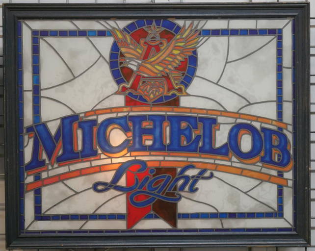 Michelob Light Beer Light Up Sign Stain Glass Like