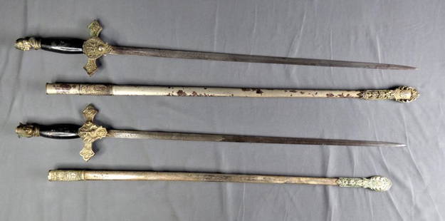 Two Knights Of Columbus Masonic Swords