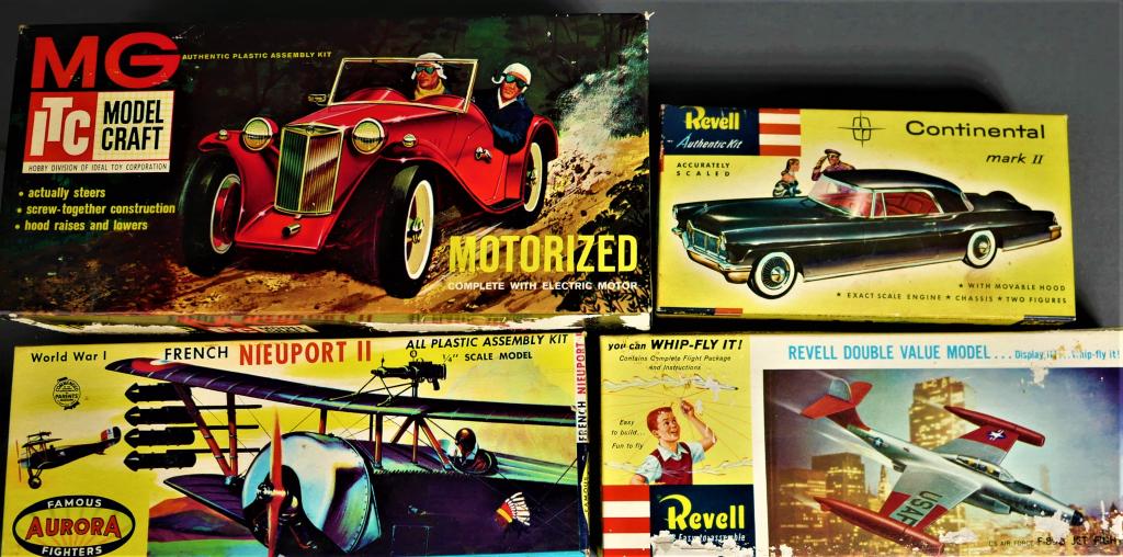 Vintage Plastic Model Kits Cars & Airplanes