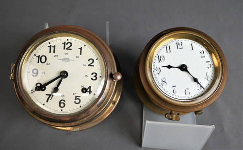 Vintage Hoffritz Brass Ships Clock