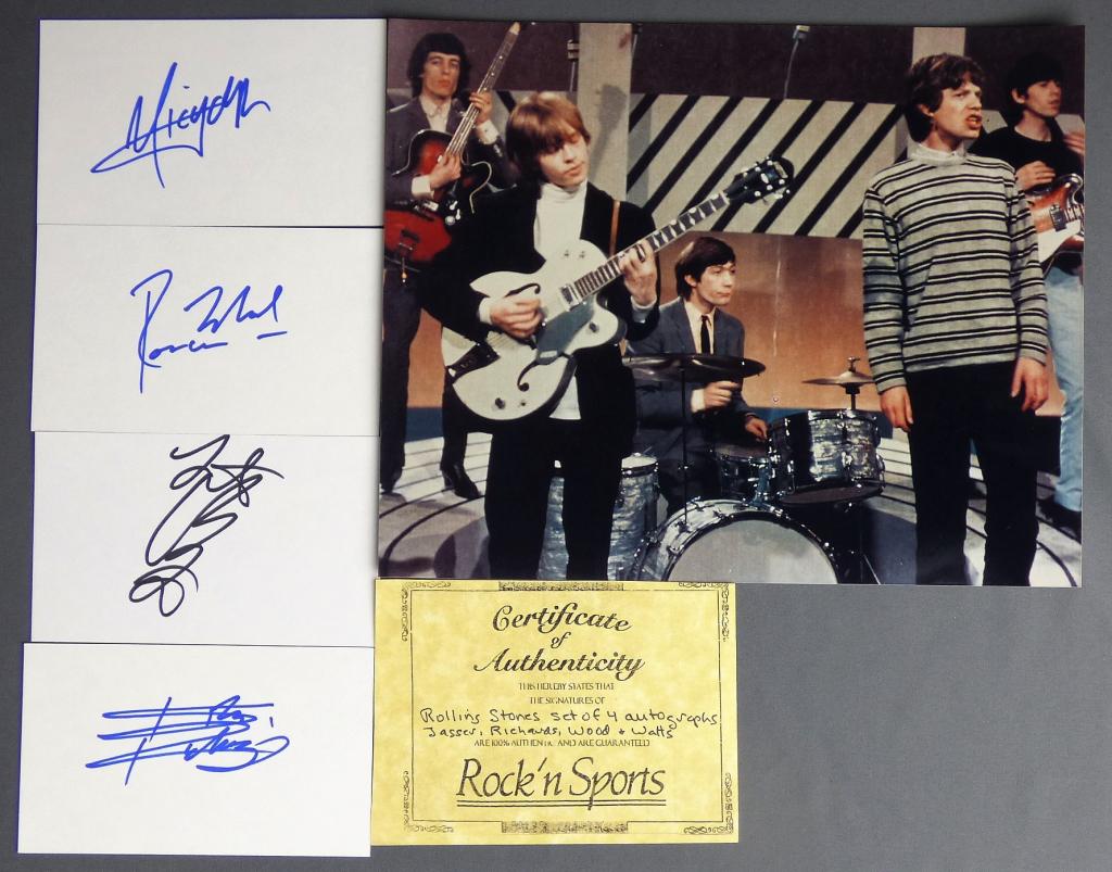 Rolling Stones Set Of 4 Autographs/ Signatures