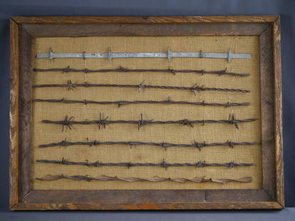 Framed Antique & Vintage Barbed Wire Samples