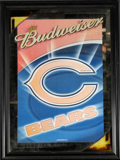 Budweiser Chicago Bears Advertising Beer Mirror