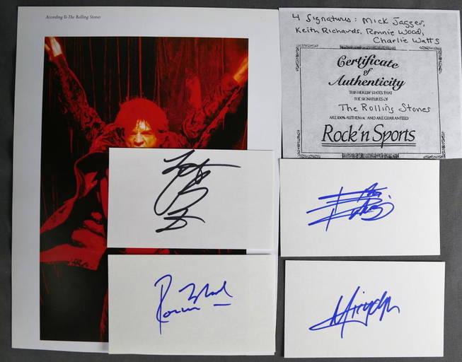 The Rolling Stones 4 Signatures Micj Jagger, Kei