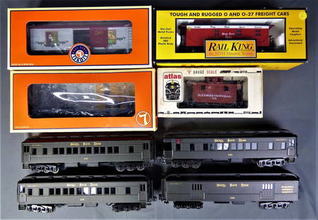 Four Norman Rockwell Lionel Train Cars