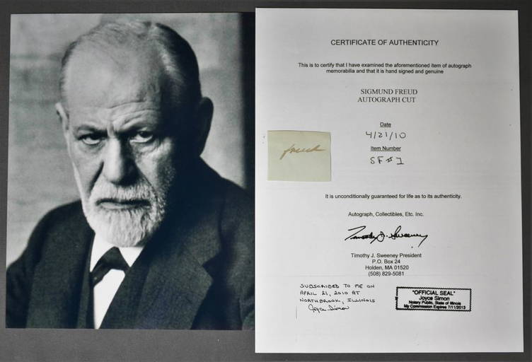 Sigmund Freud Signature/ Autograph