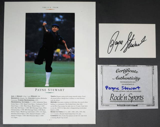 Payne Stewart Golf Autograph/ Signature