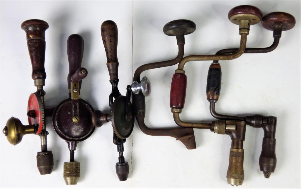 Group Of Vintage Tools Hand Crank Drills