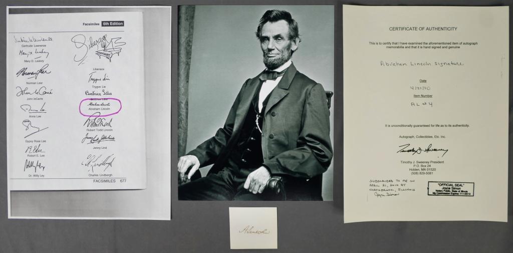 President Abraham Lincoln Autograph/ Signature