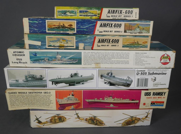 Vintage Plastic Model Kits Ships Battleships And H
