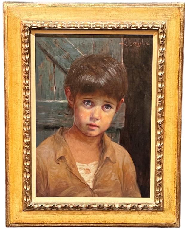 Giovanni Bragolin Crying Boy Oil Painting