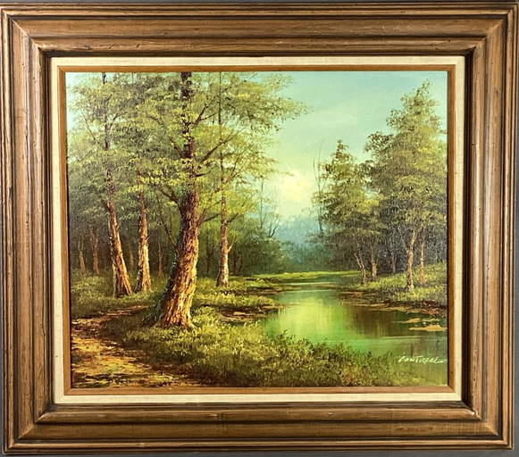 Phillip Cantrell Forest Landscape Oil Painting