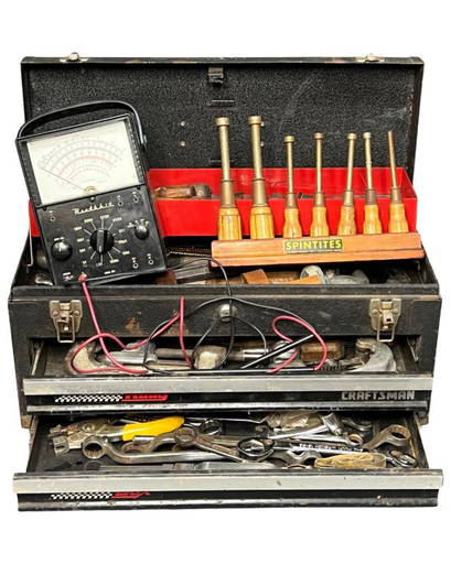 Vintage Craftsman Tool Box With Hand Tools