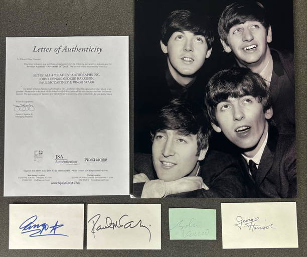 Beatles- Set of All 4 Autographs/ Signatures - Dec 06, 2022 | Esquis ...
