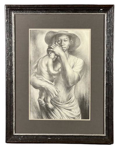 Charles Wilbert White "mother" 1953 Lithograph