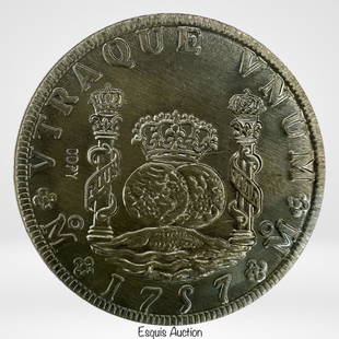 1757 Spanish Restrike Milled Dollar 8 Reals Coin