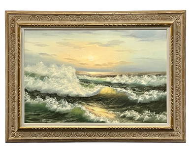 H. Gailey Seascape Oil Painting
