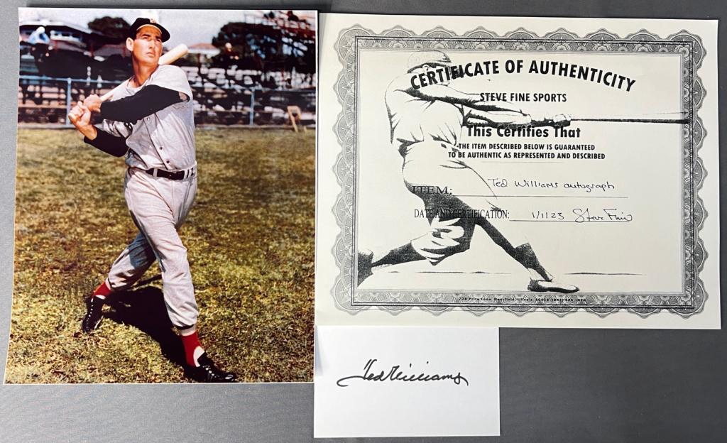Ted Williams Autograph/ Signature W/ Photograph