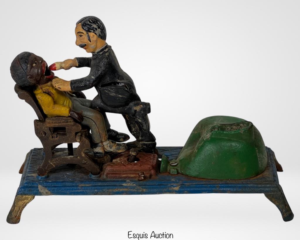 Black Americana Dentist Mechanical Cast Iron Bank