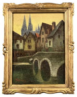 Joseph Spitzer German Street Scene Oil Painting