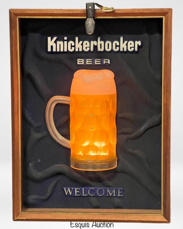 Vintage Knickerbocker Welcome Light Up Beer Sign