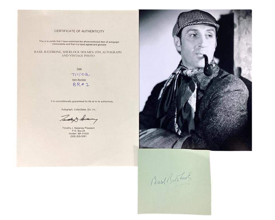 Basil Rathbone Sherlock Holmes 1939 Autograph