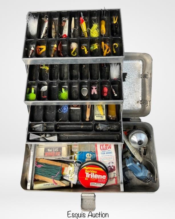 Vintage Fishing Tackle Box W/ Lures & Accessories Auction