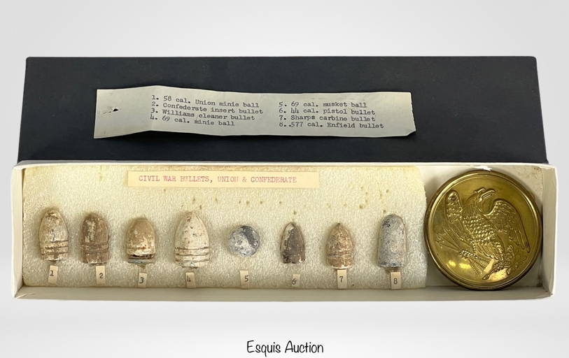 Civil War Bullet Collection & Eagle Breast Plate