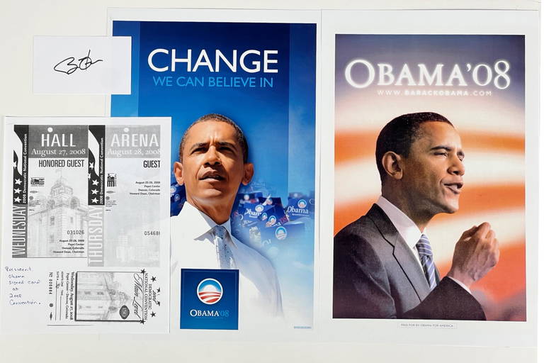 President Barack Obama Autograph & 2 Posters
