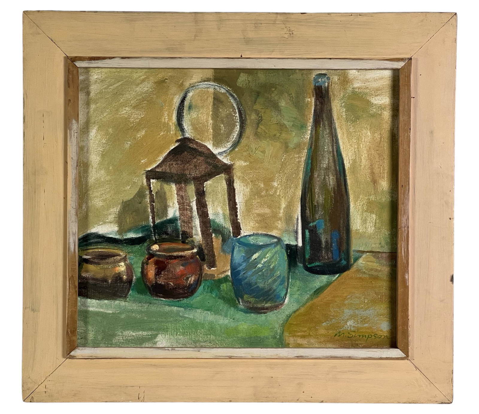 Merton D Simpson Expressionist Still Life Painting Auction