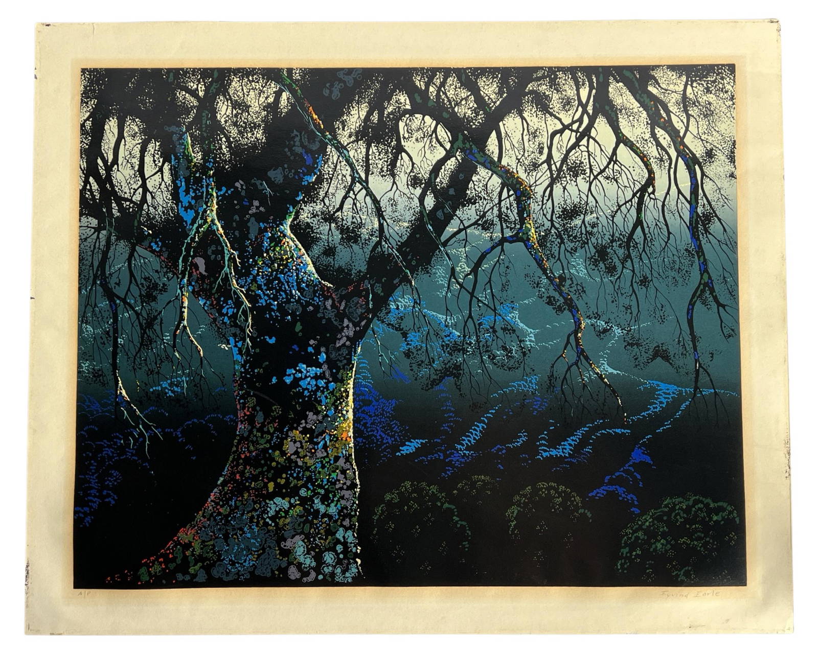 Eyvind Earle "jewel Tree" Artist Proof Serigraph Auction