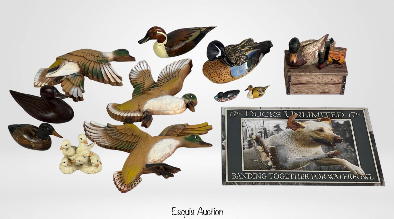 Ducks/ Hunter Decor- Decoys, Wall Plaques, Sign Auction