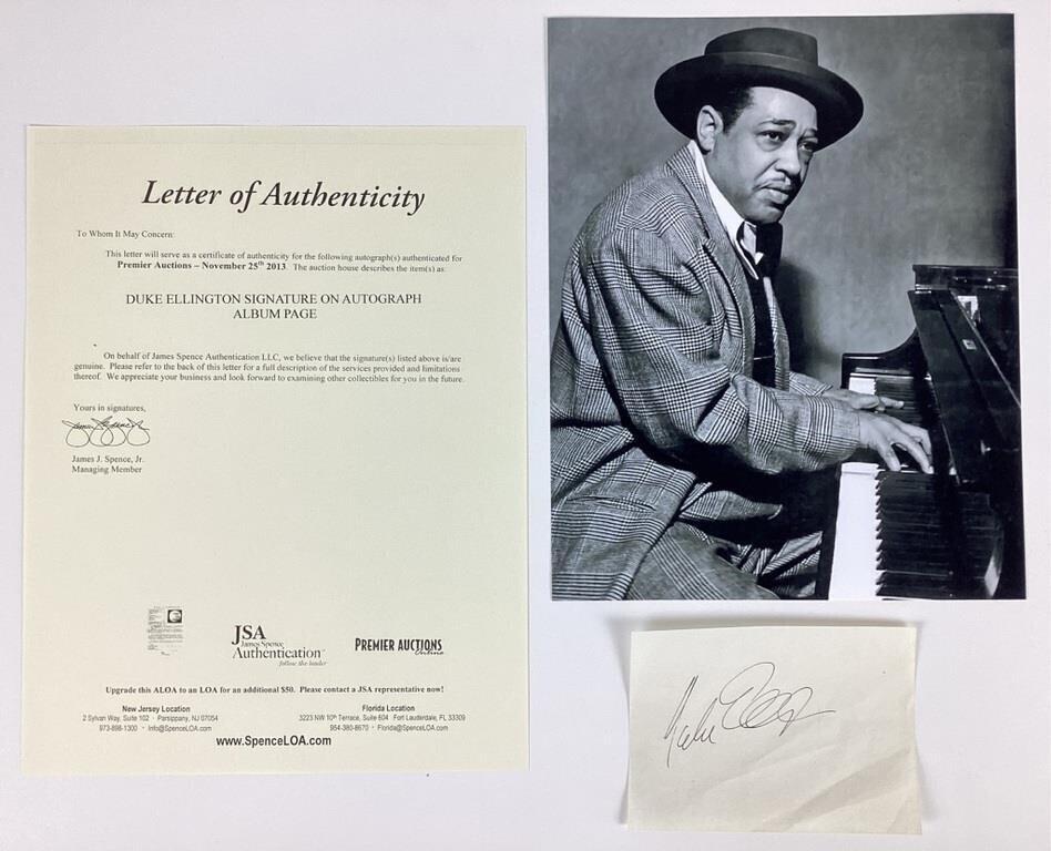 Duke Ellington Autograph/ Signature W/ Photo