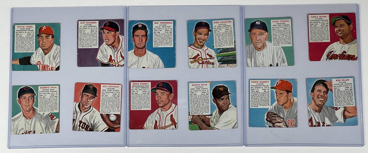 12 1952 Red Man Tobacco Baseball Cards W/ Hof Lege