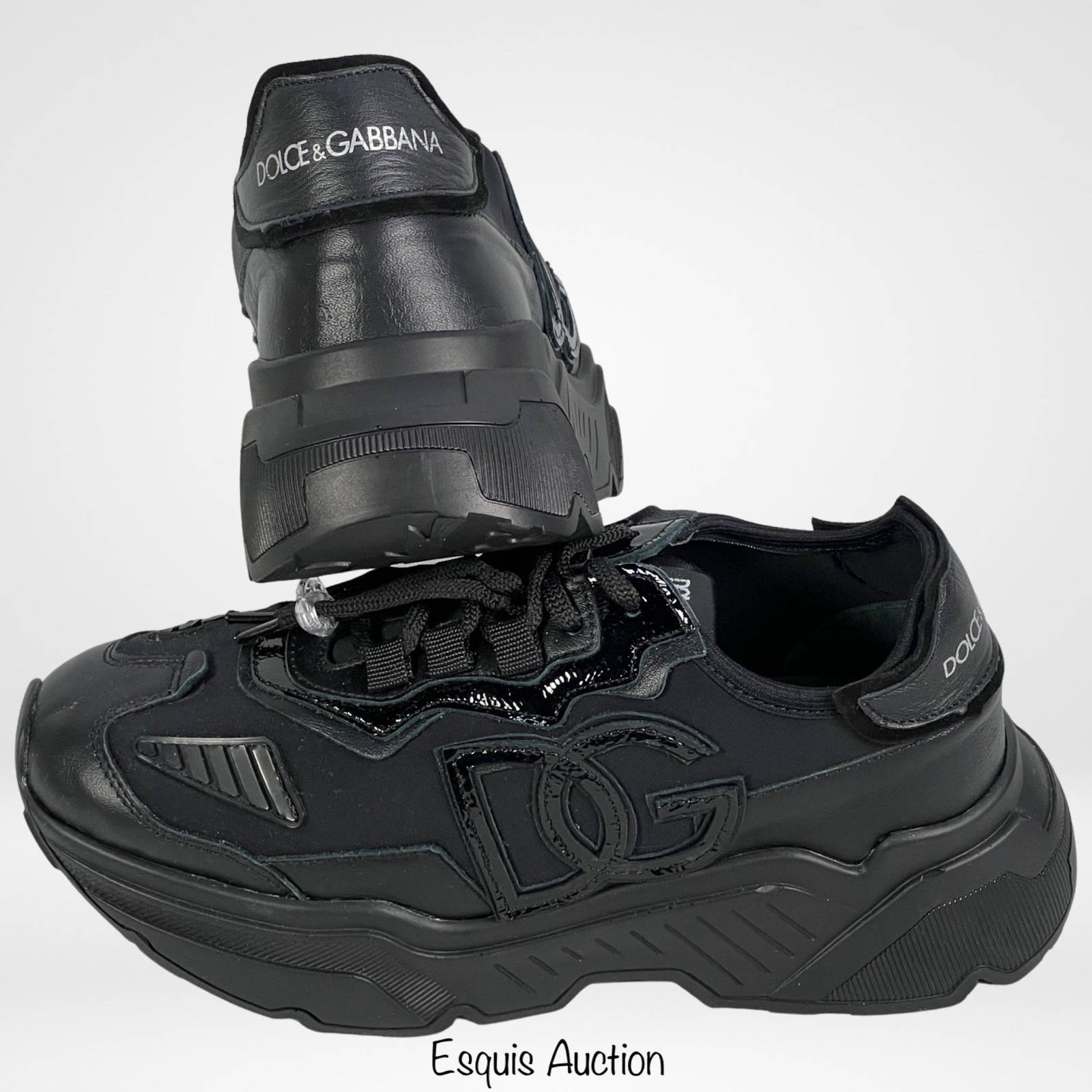Dolce & Gabbana Black High Platform Sneakers Auction