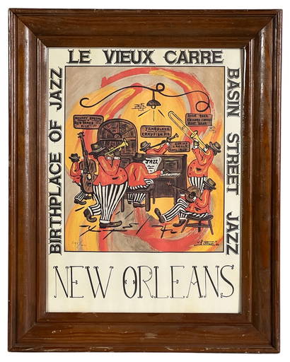 George Luttrell Ne Orleans Jazz Le Lithograph