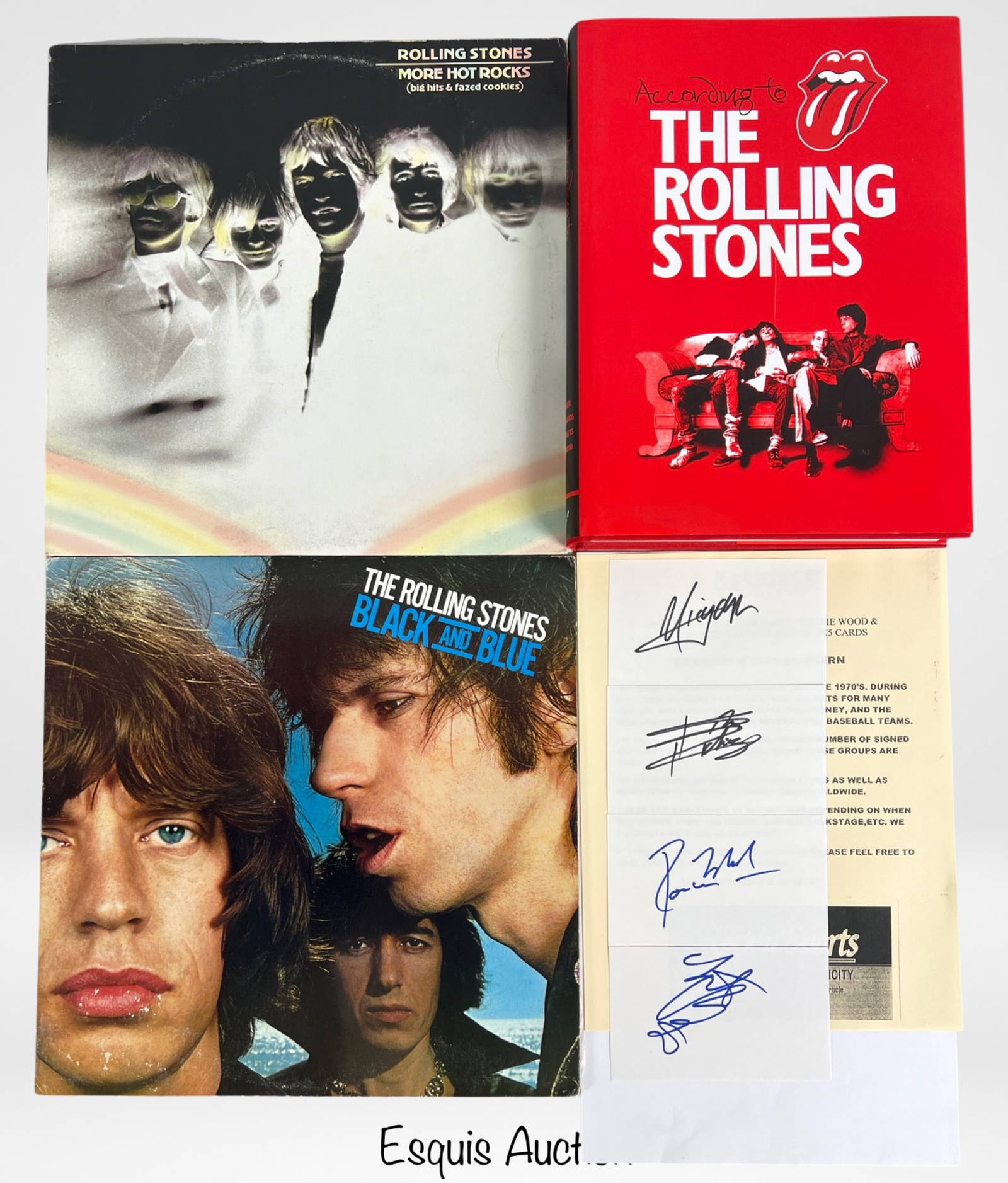 Rolling Stones- All 4 Autographs With Records Auction